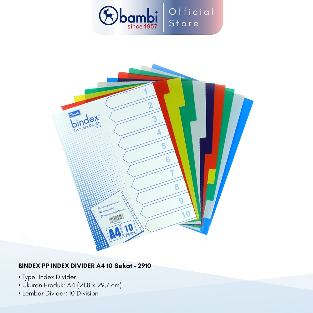 Jual Bindex Isi Binder A4 Divider & Indexes Pembatas Kertas Binder ...