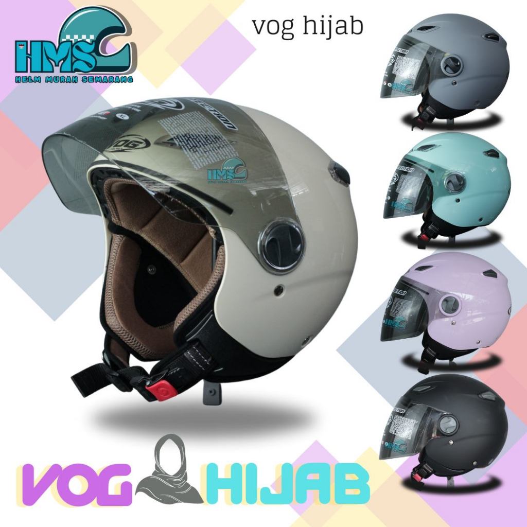 Jual HELM HIJAB VOG & HIJAB GM (VENUS/POP) HALF FACE SEMUA WARNA ...