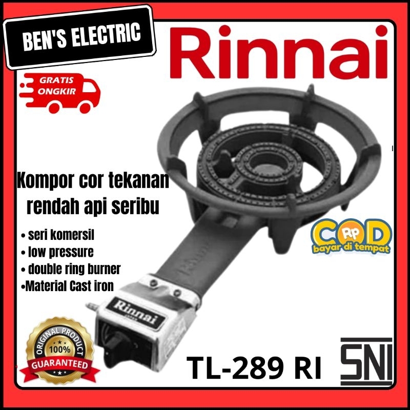 Jual Rinnai kompor gas LPG cor tekanan rendah api seribu TL 289 RI ...