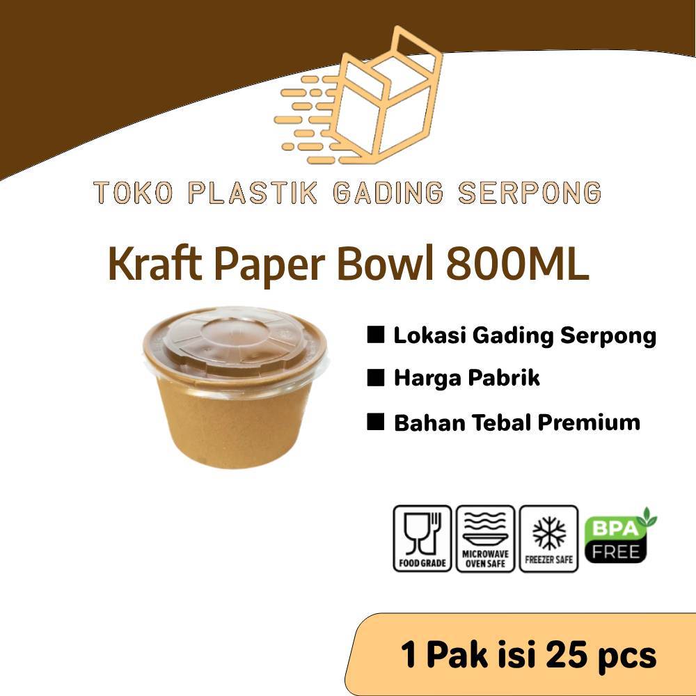 Jual Paper Bowl Kraft 800 ml / Rice Bowl Paper 800 ml / Paper Bowl ...