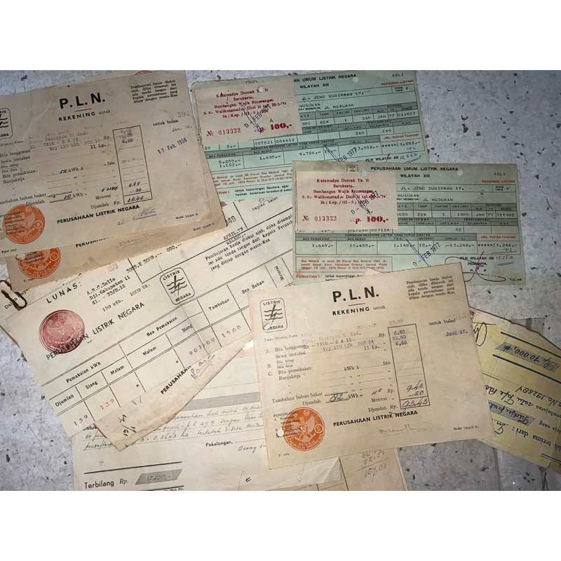 Jual Koleksi Dokumen Rekening Listrik Jadul 1950s | Shopee Indonesia