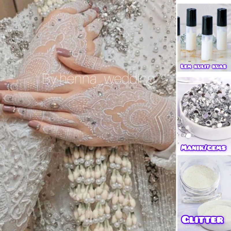 Jual HENNA INSTAN free LEM MANIK GLITTER 1PCS KANAN KIRI ||tatto temporar|Henna stiker| Henna ...