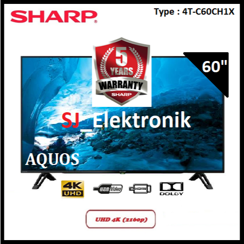 Jual LED TV Sharp 60 Inch 4T-C60CH1X / 60CH1 4K Ultra-HDR Basic TV ...
