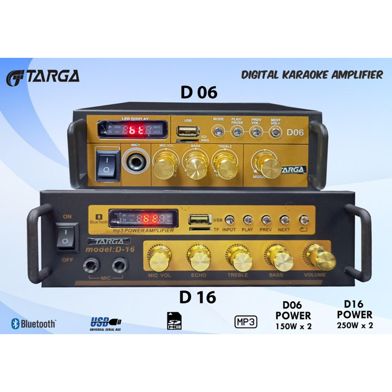 Jual TARGA Amplifier TARGA D16 TARGA AMPLI A/C D/C Amplifier Bluetooth ...