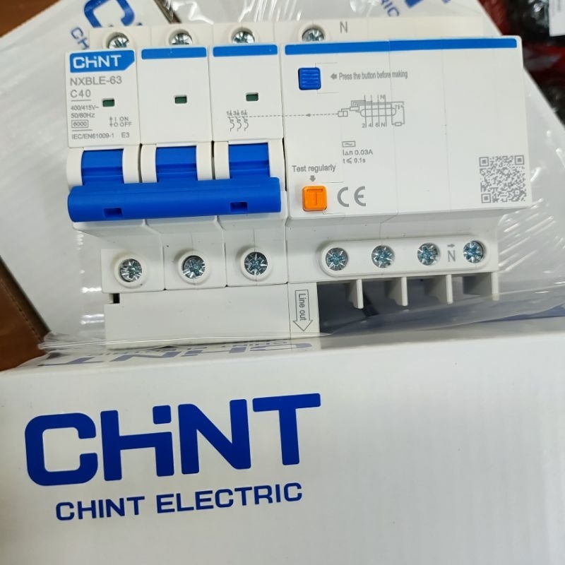 Jual RCBO Chint ELCB + MCB NXBLE-63 30MA 3P+N 16A 20A 25A 32A 40A 50A 63A CHINT | Shopee Indonesia