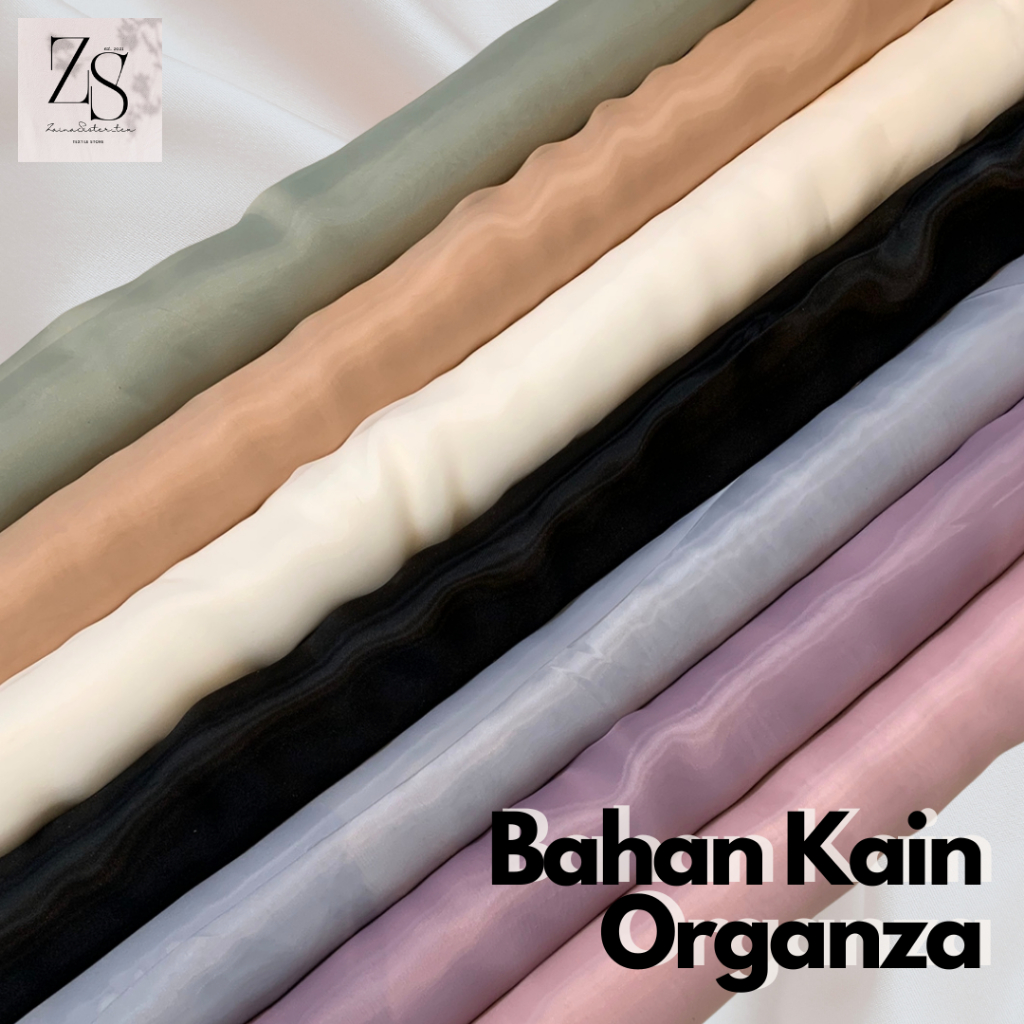 Jual Kain Organza Organdi Polos Premium Silk Kain Kaca 1/2 Meteran ...
