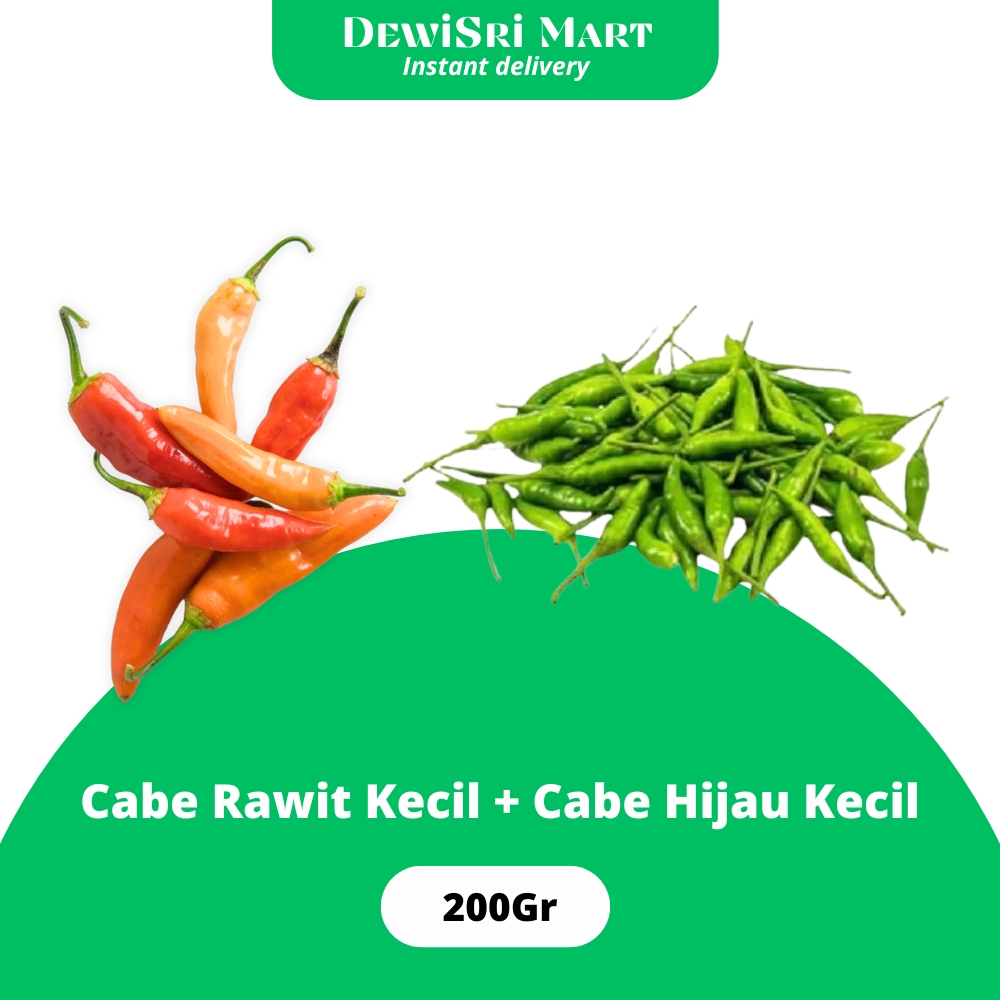 Jual Cabe Rawit Kecil + Cabe Rawit Hijau 200gr - Dewi Sri Mart | Shopee ...