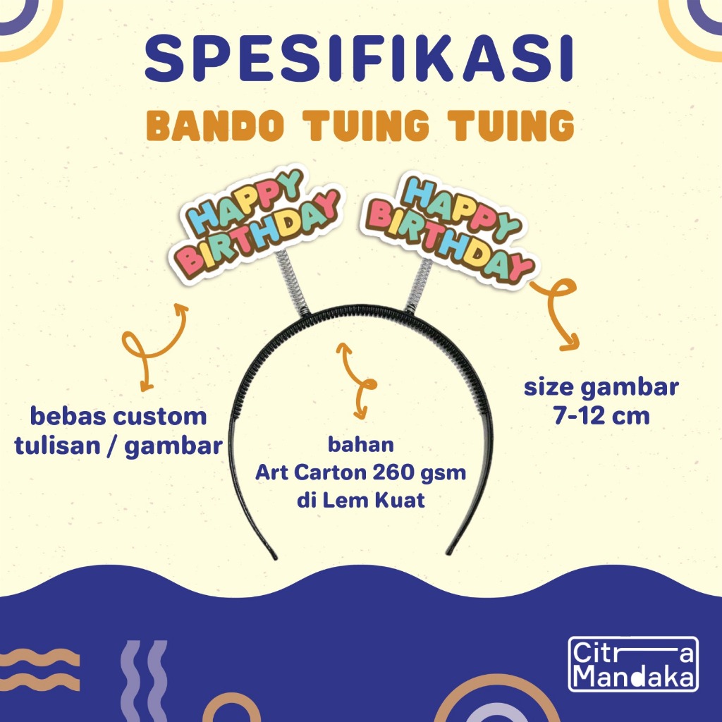 Jual Bando Tuing Tuing Custom 1 Sisi Cutting Souvenir Ulang Tahun Anak ...