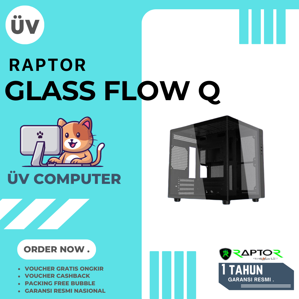 Jual Casing PC Komputer Gaming 3PowerUp PowerUp Raptor Glass Flow Q ...
