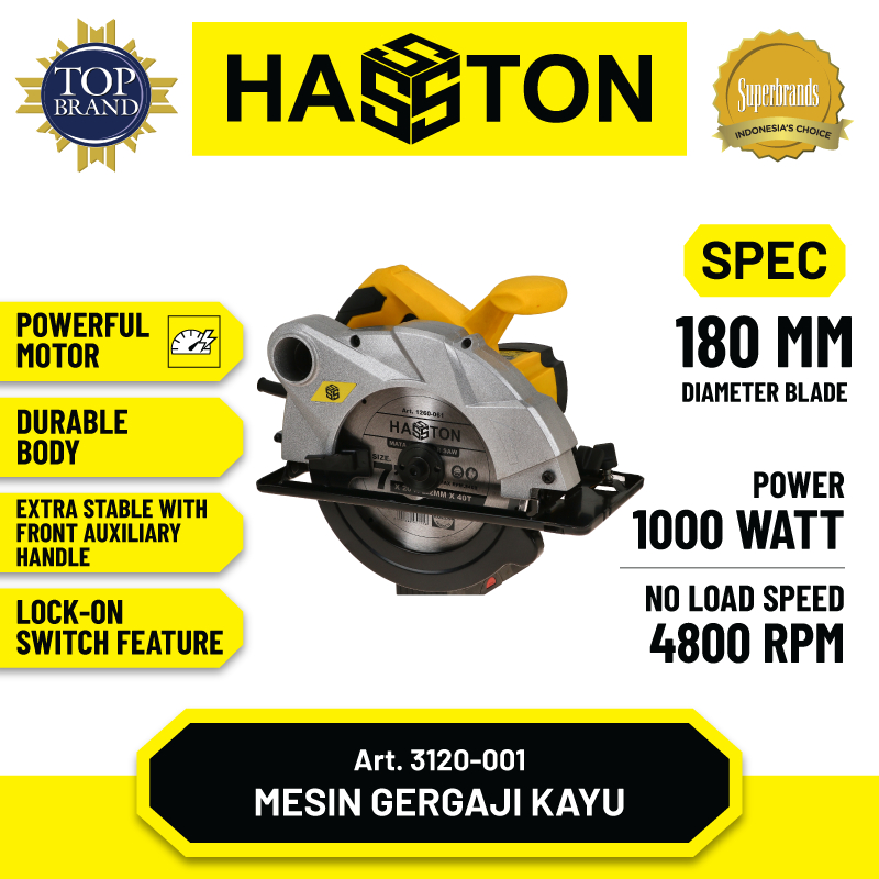 Jual Hasston Mesin Gergaji Bundar Listrik 180mm / Circular Saw (3120 ...