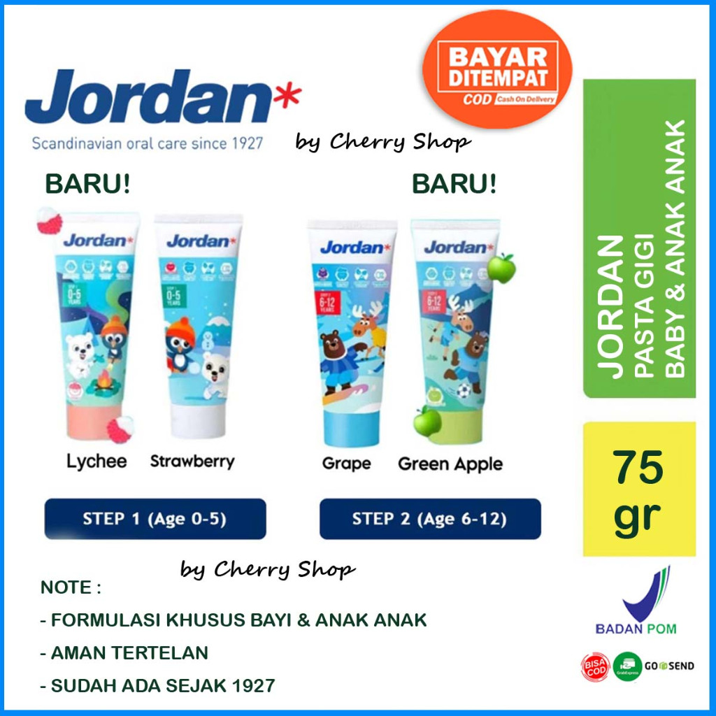 Jual Jordan Toothpaste Odol Step 1 (0-5 years) / Step 2 (6-12 years ...