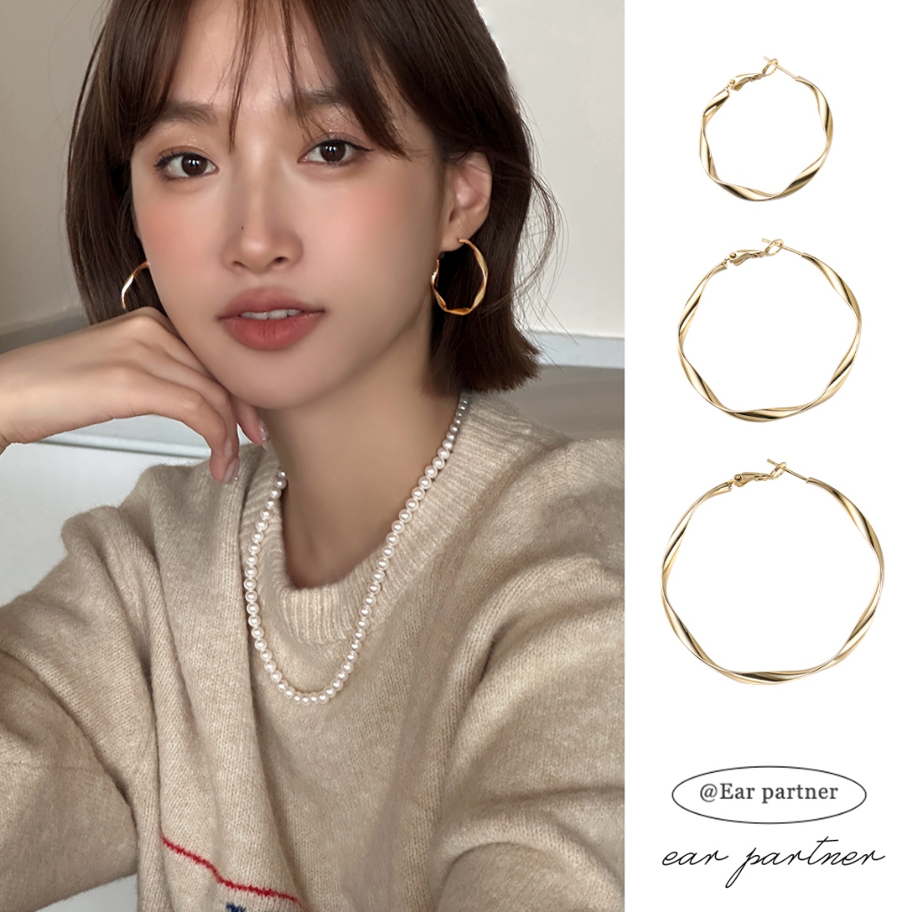 Jual Ear Partner Anting gadis besar Moebius jarum perak 925 Temperamen ...