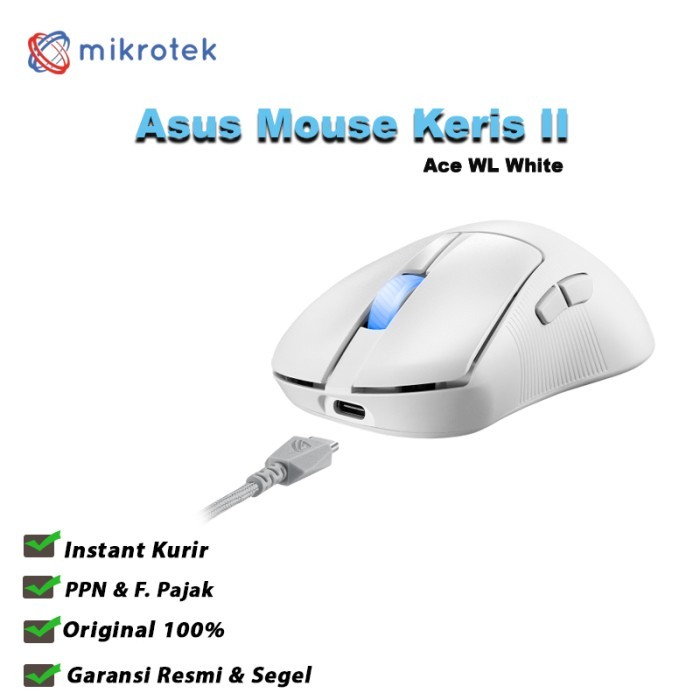 Jual ASUS Mouse Keris II Ace WL White | Shopee Indonesia