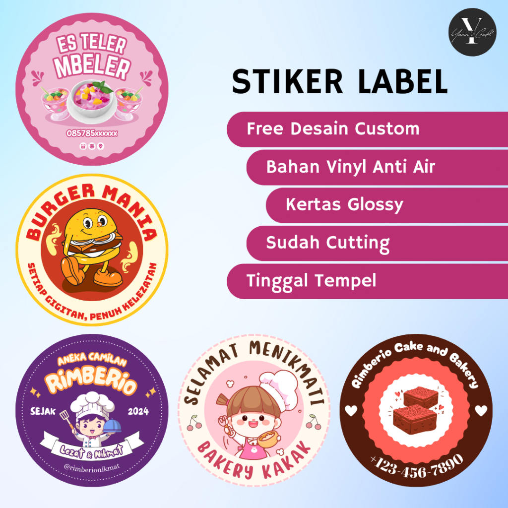 Jual Stiker Label Produk 4x4 cm - Bahan Vinyl Anti Air - Free Desain ...
