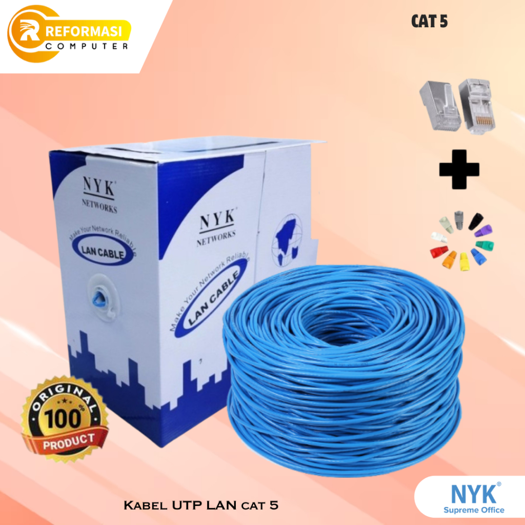 Jual Kabel UTP LAN cat 5 NYK meteran 50 meter | Shopee Indonesia