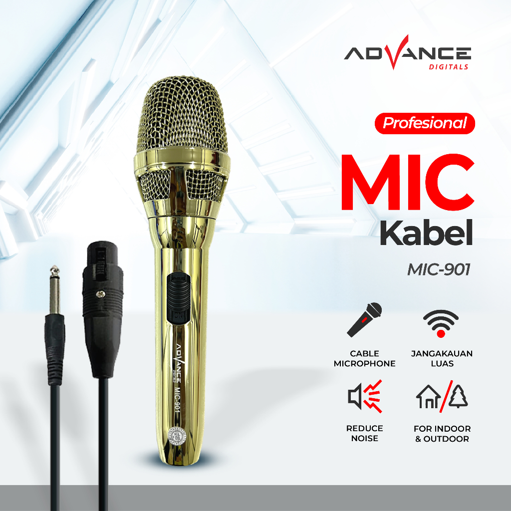 Jual 【COD】Advance MIC-901 Professional Dynamic Microphone Kabel 6,5mm Garansi Resmi 1 Tahun ...