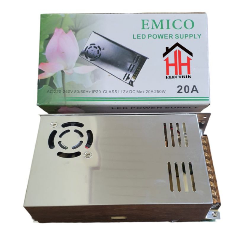 Jual EMICO POWER SUPPLY 20A TRAFO / TRAVO / ADAPTOR LED STRIP 12V 20 ...