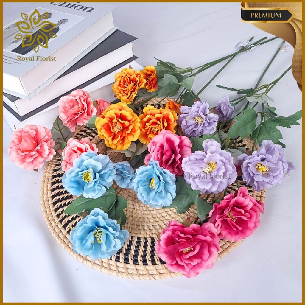 Jual Peony Mix Mawar Kuncup Tangkai Panjang Artificial/Bunga Hias ...