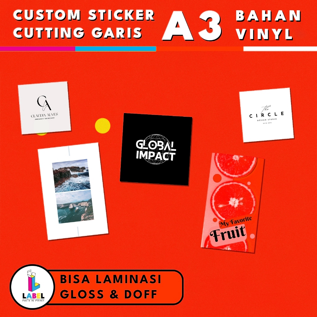 Jual Custom Cetak Sticker + Cutting Full Garis Bahan Vinyl Transparan ...