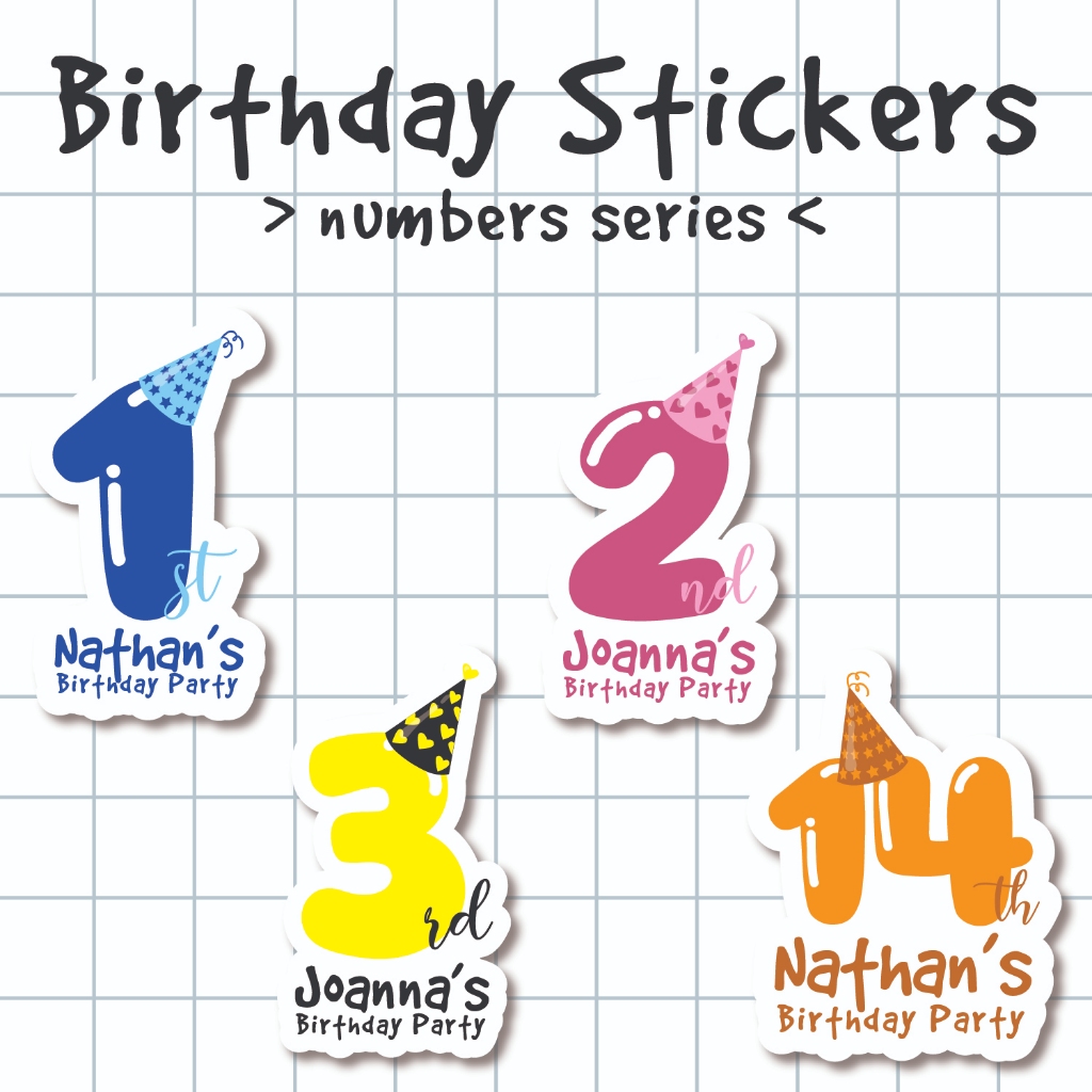 Jual Stiker Ulang Tahun Tema Angka Custom Birthday Stickers Numbers ...