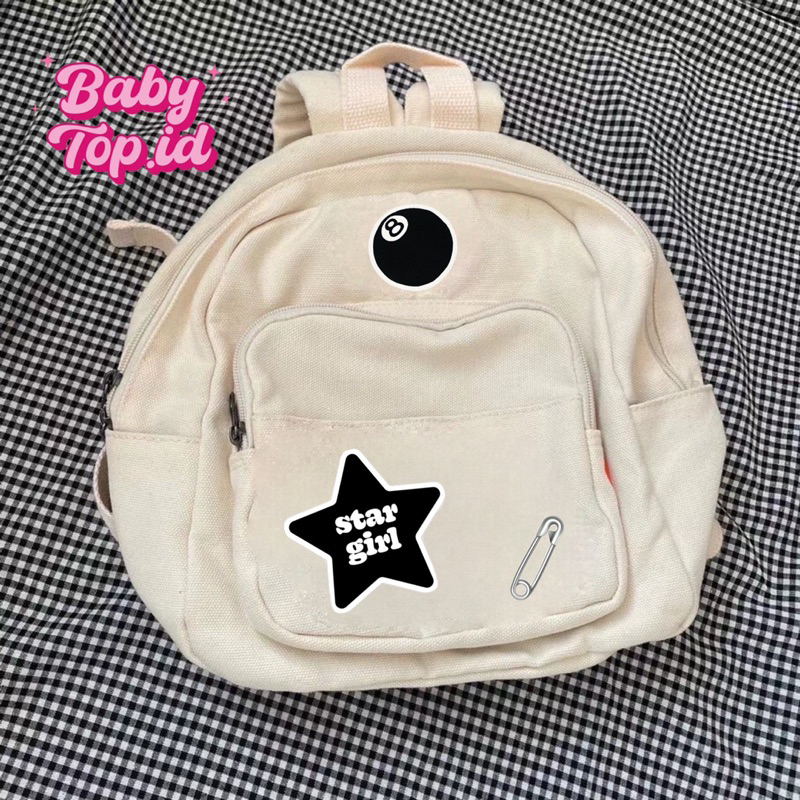 Jual BabyTop.id - Stargirl Tas Mini Polos Canvas Backpack Tas Y2K Tas ...