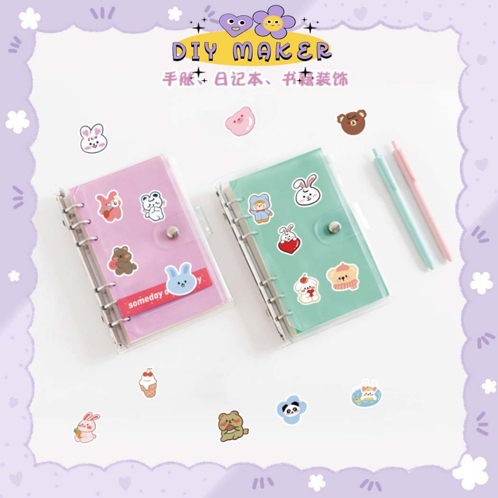 Jual DM Buku Binder A6 Buat Jurnal Aesthetic DIY Rosy Posy Colourfull ...