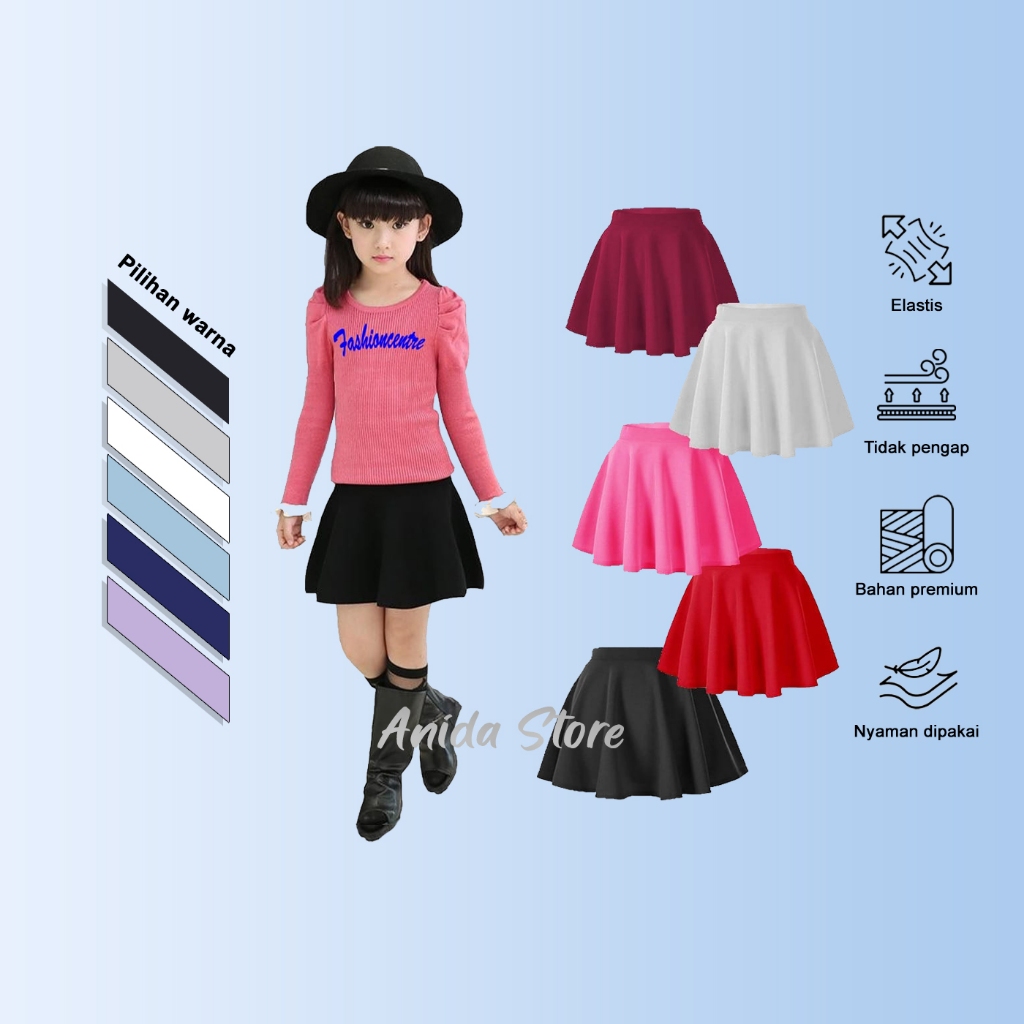 Jual Rok Anak Perempuan Rok Pendek Anak Rok Mini Anak Rok Olahraga Anak ...