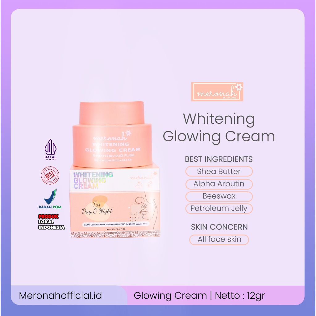 Jual Cream flek dan wajah kusam Meronah Glowing Cream 2in1 | Cream pagi ...