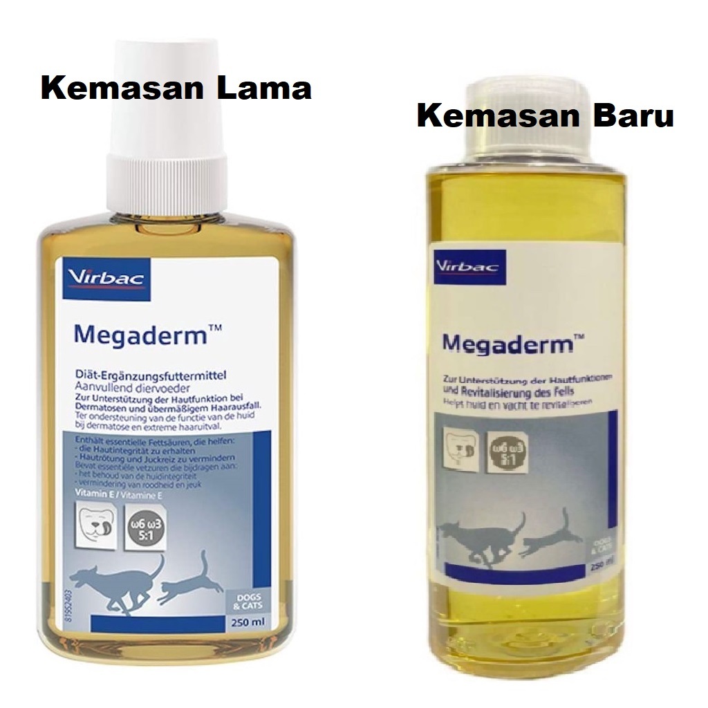 Jual VIRBAC MEGADERM 250 ML / VITAMIN BULU RONTOK ANJING KUCING ...