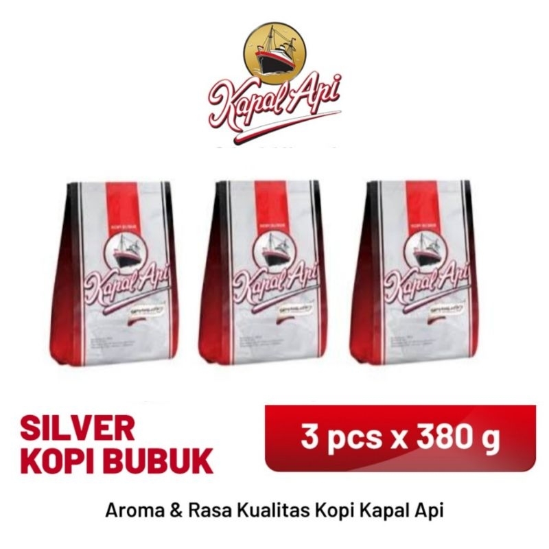 Jual Kopi Kapal Api Silver 350 Gram x 3 Pcs | Shopee Indonesia
