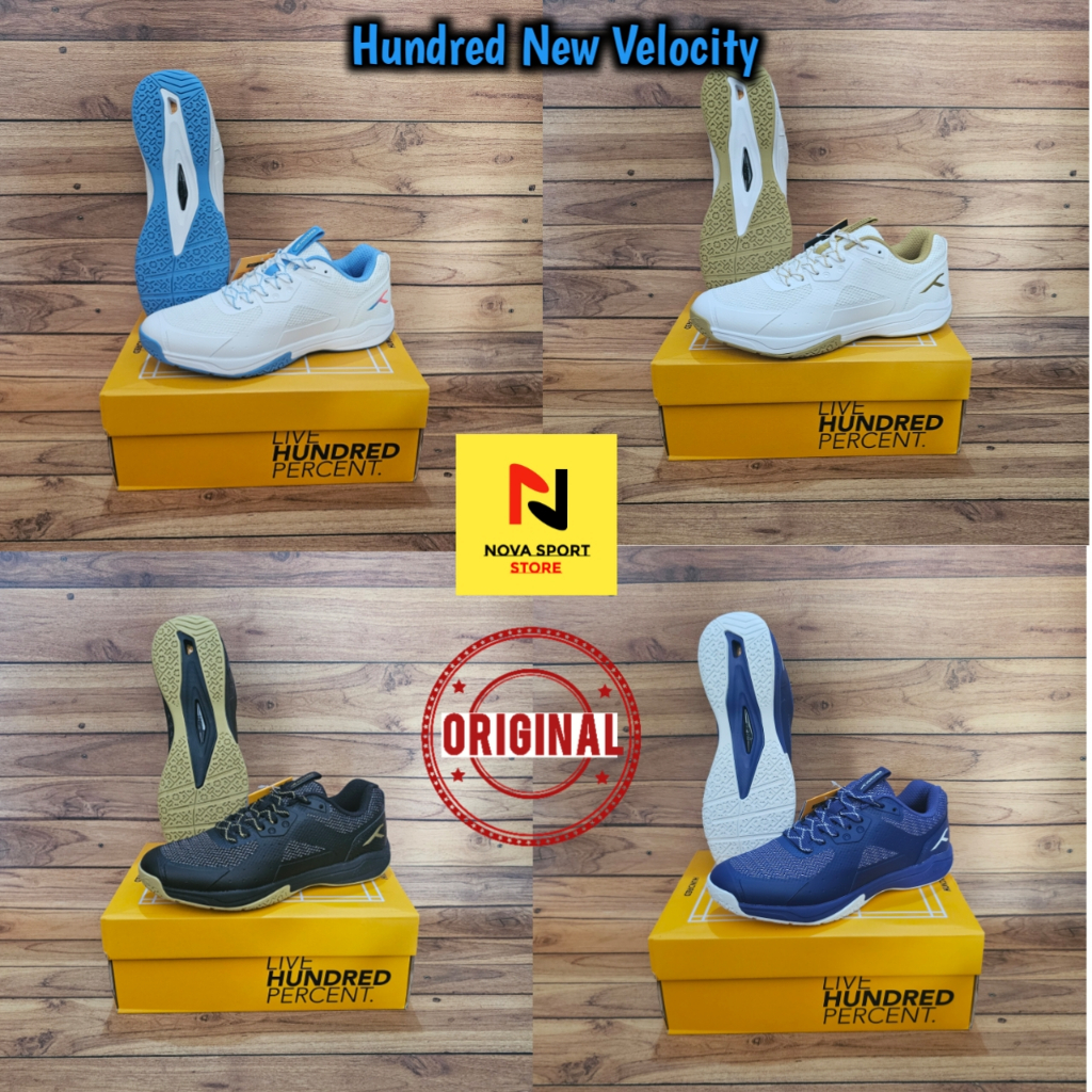 Jual Hundred Sepatu Badminton Hundred Velocity New Colour | Shopee ...