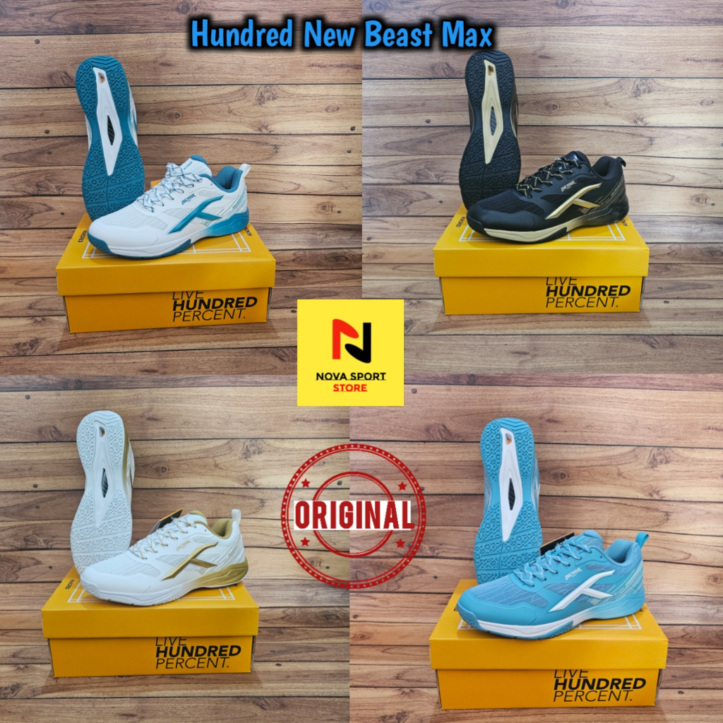 Jual Hundred Sepatu Badminton Beast Max New Colour | Shopee Indonesia