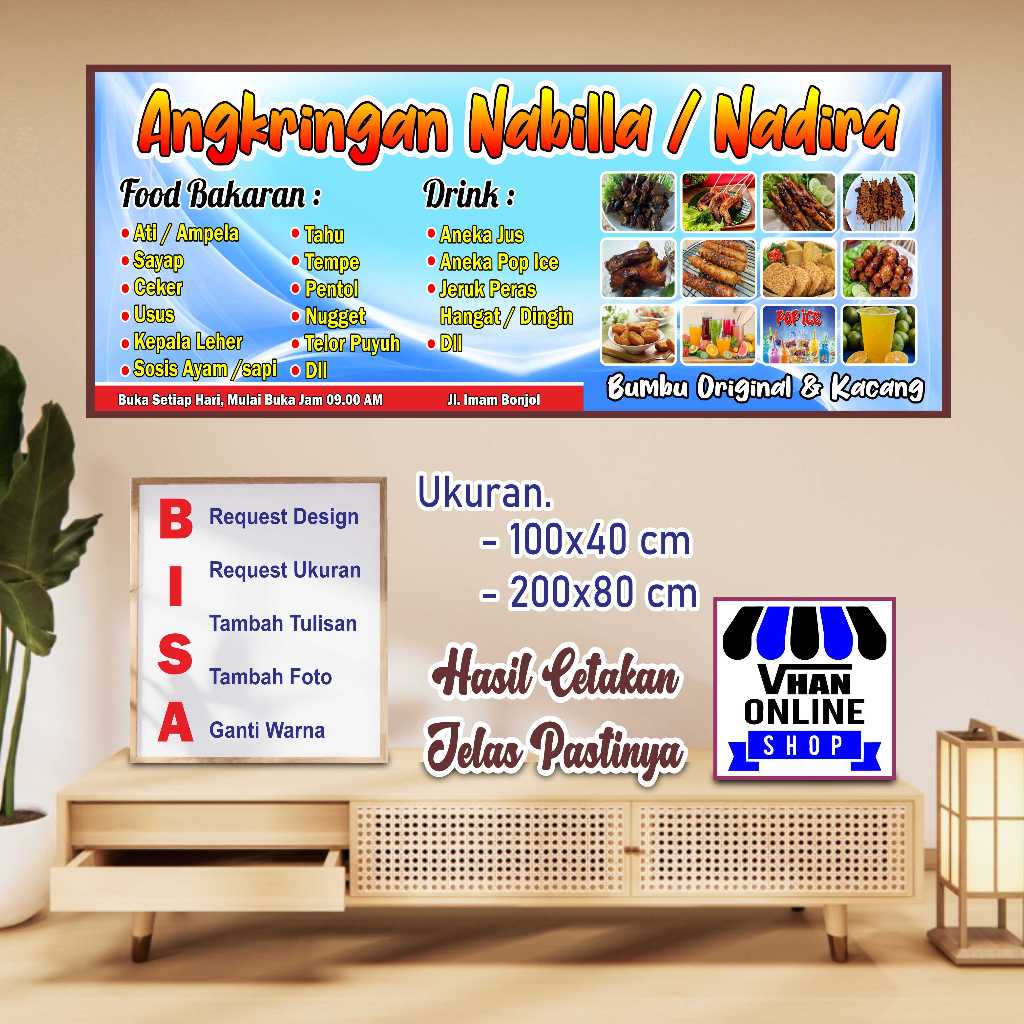Jual Custom MMT Spanduk Banner Angkringan Warung atau Sosis Bakar Bagus ...