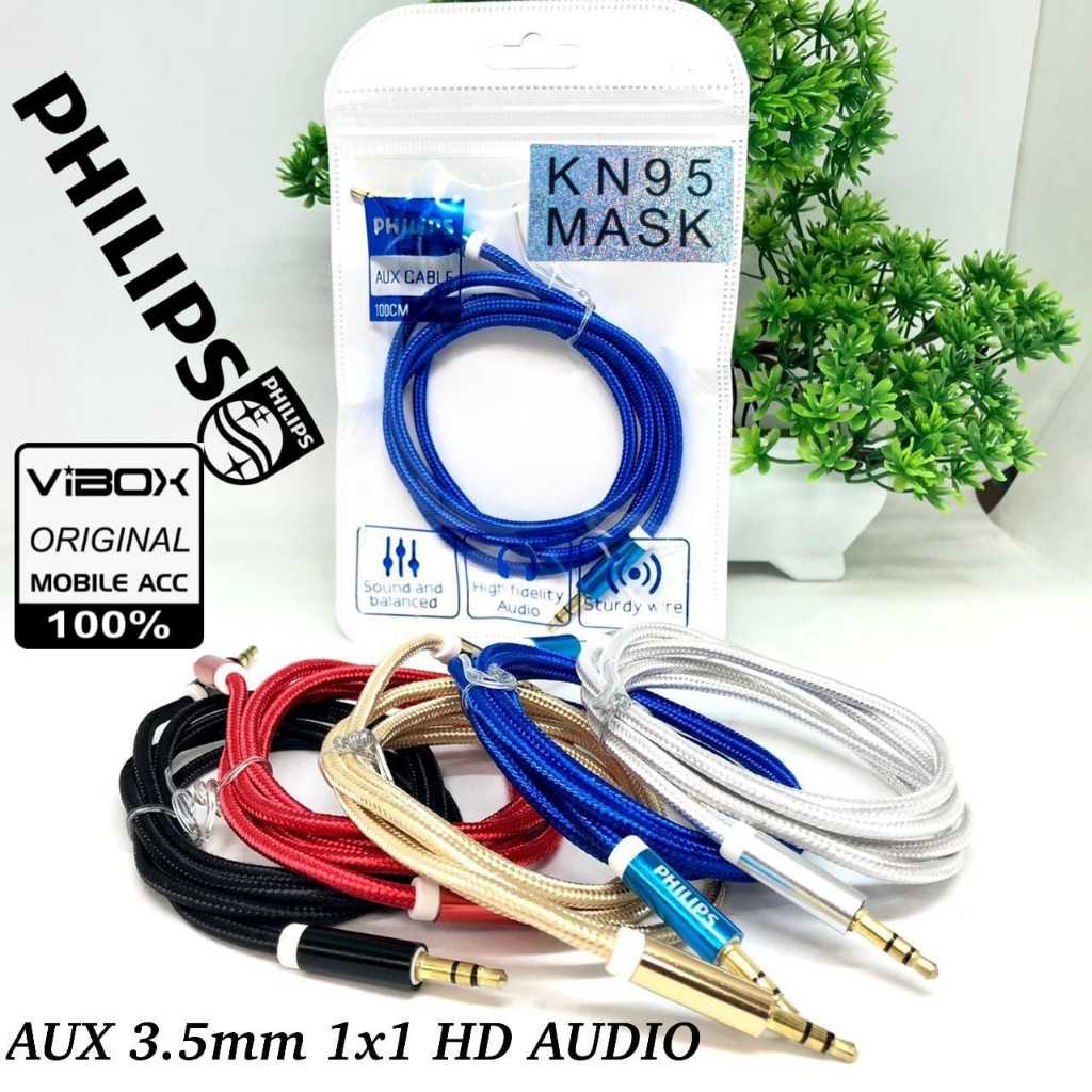 Jual Philips Kabel Audio Aux 1x1 Jack 3.5mm to Jack 3.5mm KN-95 Mask ...