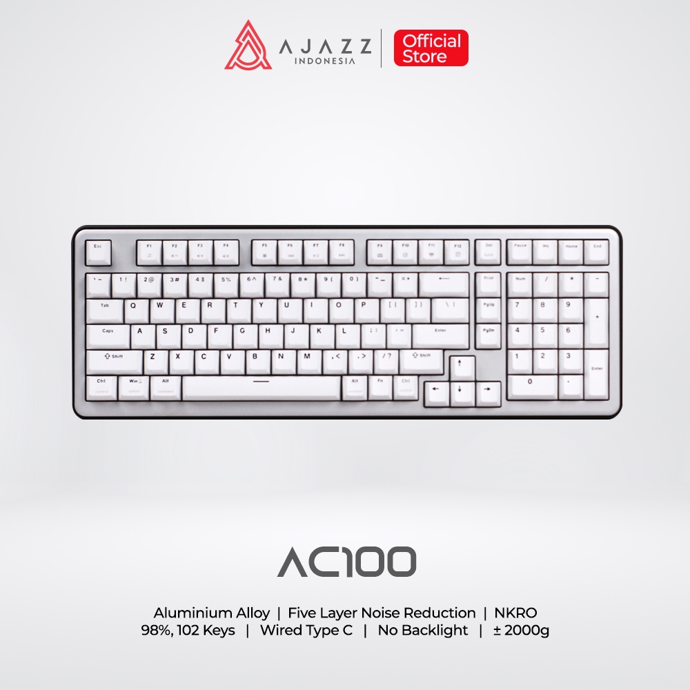 Jual Ajazz AC100 98% Layout Aluminium CNC Mechanical Keyboard Wired No ...