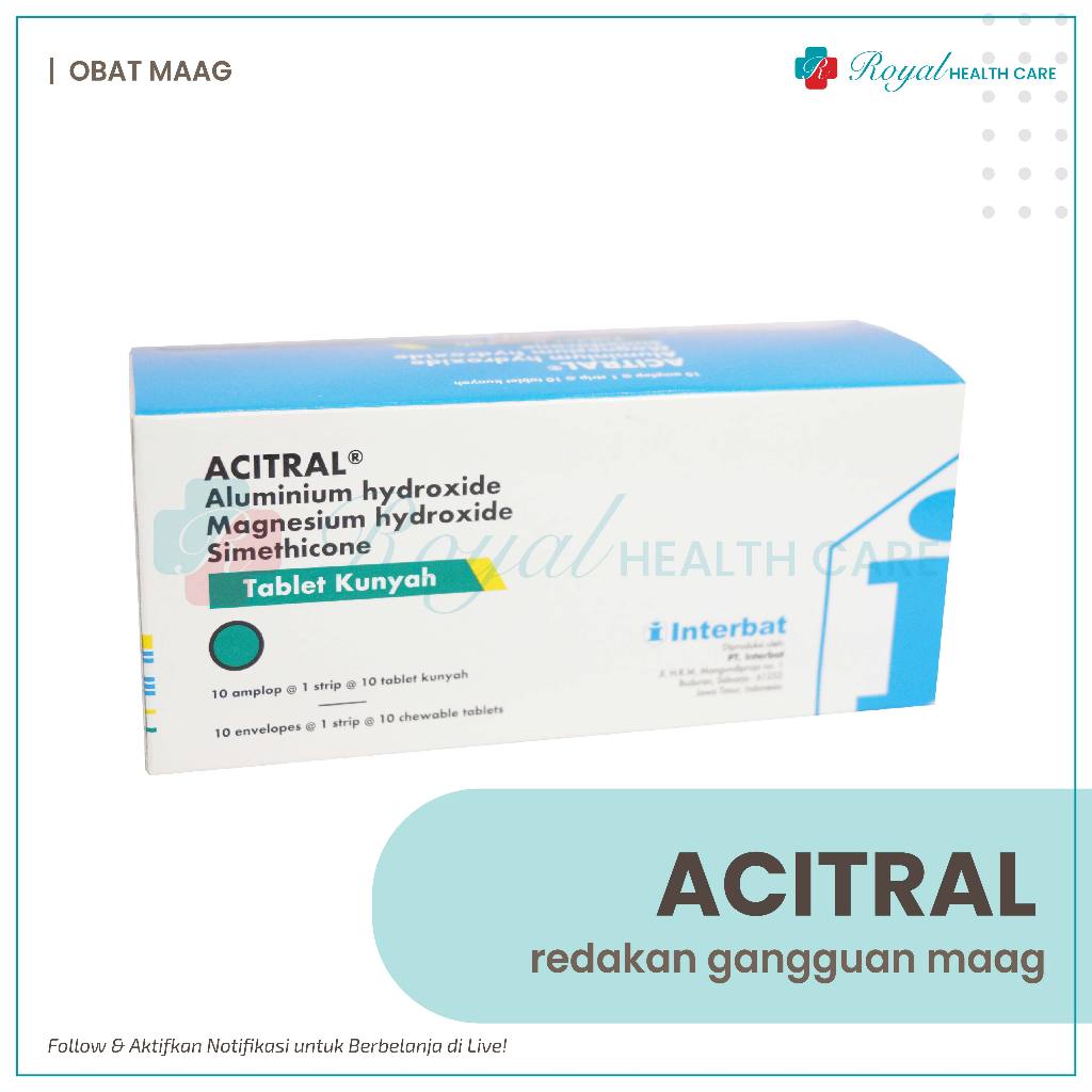 Jual ACITRAL STRIP ISI 10 TABLET Untuk Sakit Maag Dan Tukak Lambung ...