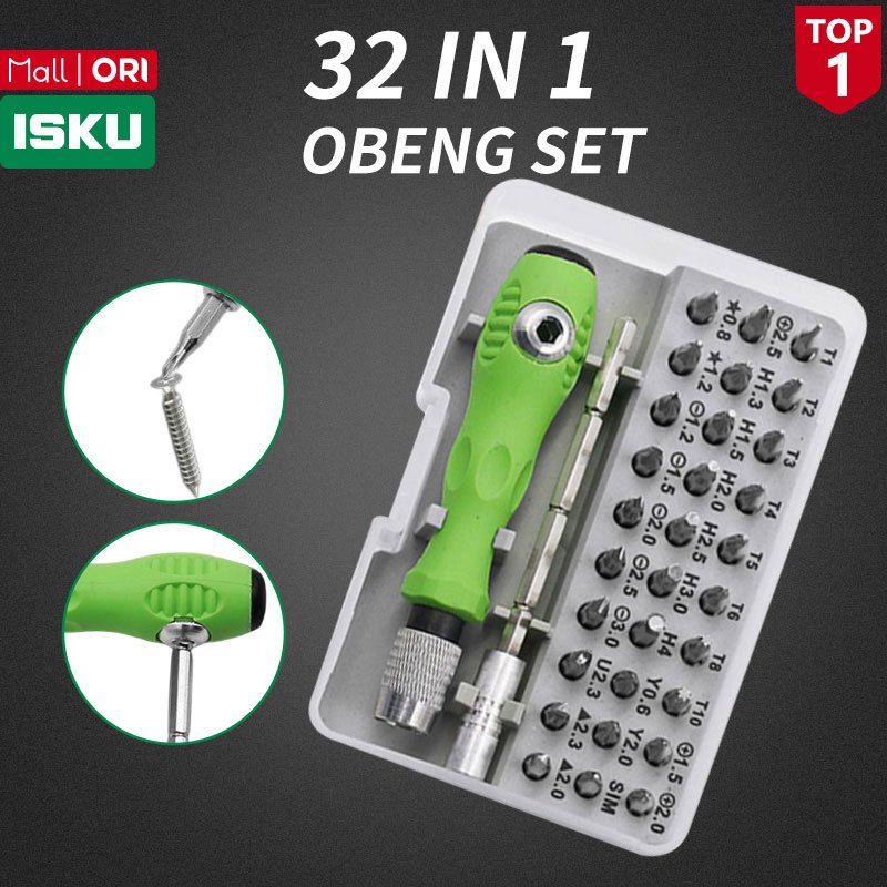 Jual ISKU Obeng Presisi Set 32 in 1 Screwdriver Set HP Magnetik Presisi Obeng Kecil Reparasi ...