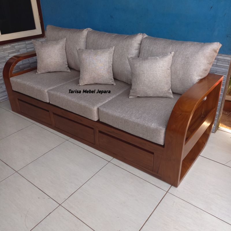 Jual sofa kayu jati tua sofa tv minimalis 180cm custom sofa tamu ...