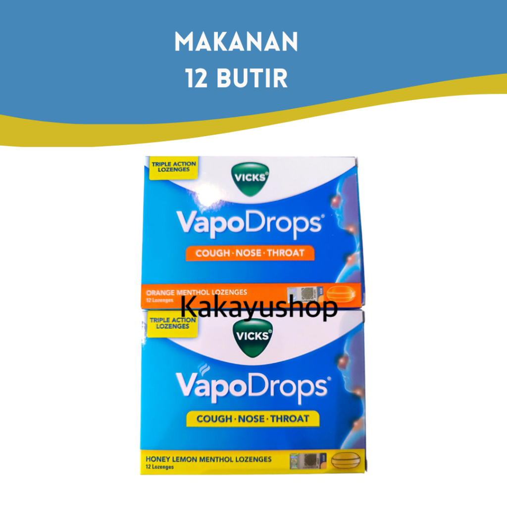 Jual VICKS VAPODROPS Lozenges Cough Nose Throat Permen Pelega Batuk ...
