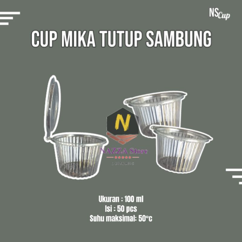 Jual NS Cup Mika 100ml Tutup Sambung isi 50 pcs | Shopee Indonesia
