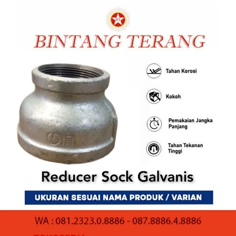 Jual Reducer Galvanis 4 x 2" / Vlok Sok Galvanis / Verlop Sok / Reducer ...