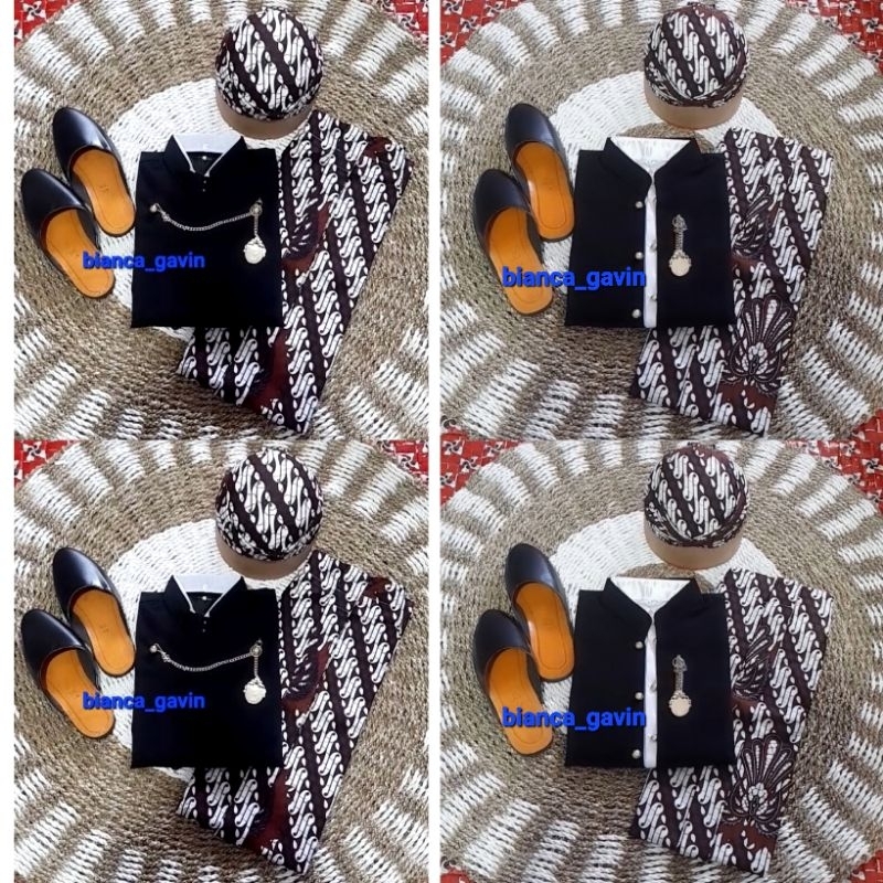 Jual Baju Adat Jawa Pria / Beskap + Jarik Instan + Blangkon + Selop ...