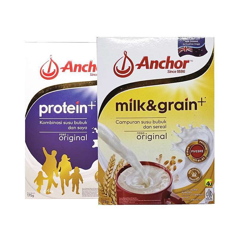 Jual Susu Anchor Protein Original / Anchor Milk&Grain Original Box 175 gr | Shopee Indonesia