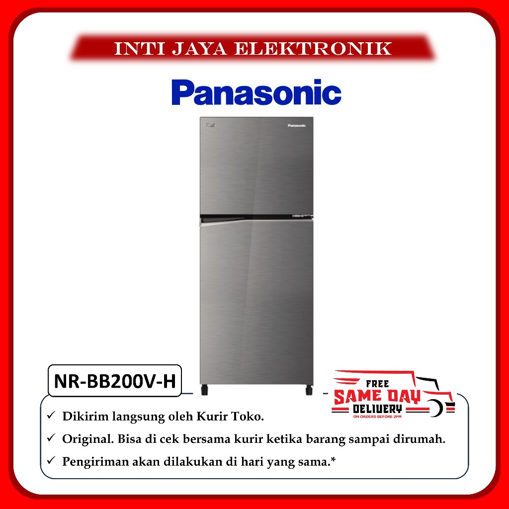 Jual PANASONIC KULKAS 2 PINTU 196 LITER INVERTER SERIES NR-BB200V-H ...