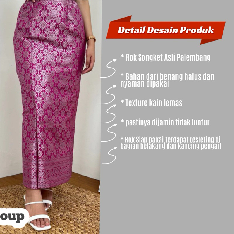 Jual Rok Songket || Rok Songket Span Bawahan Kebaya Modern || Songket ...