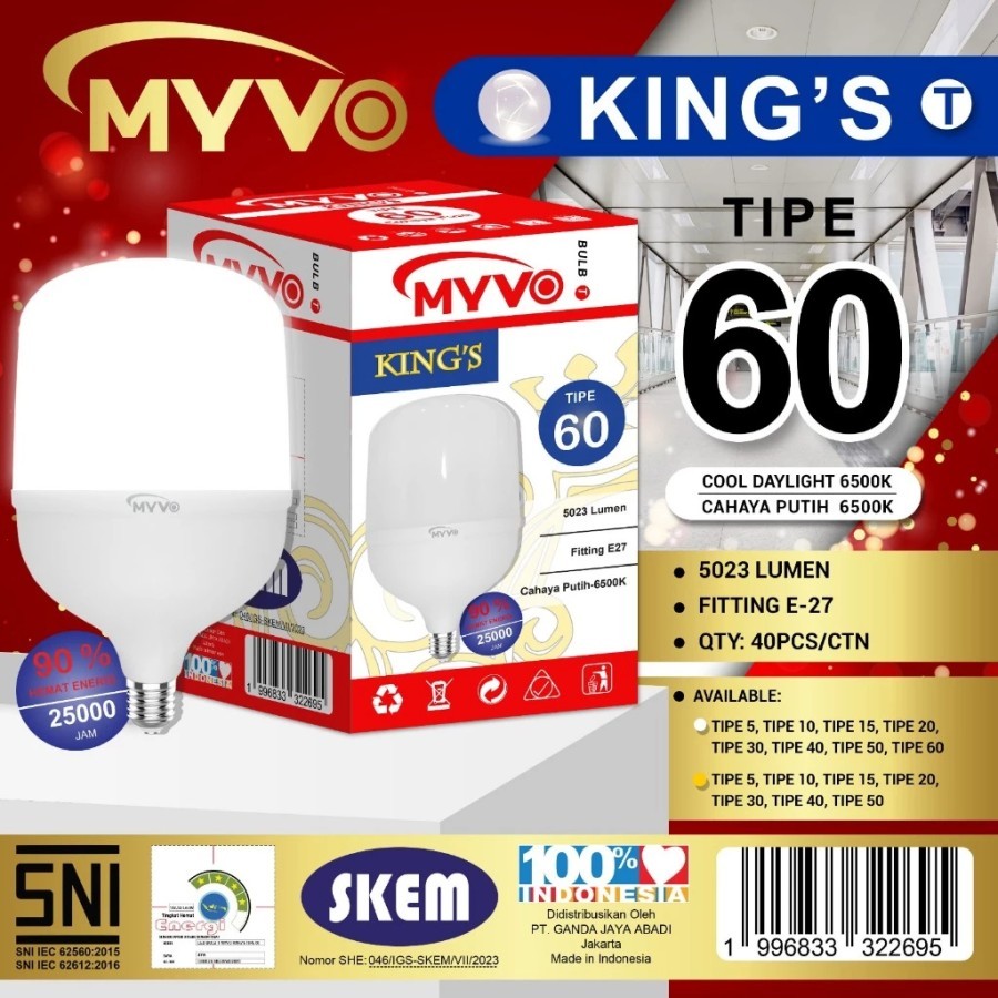 Jual MYVO KINGS 60W LAMPU LED CAPSULE 60 WATT BOHLAM BERGARANSI 1 TAHUN | Shopee Indonesia