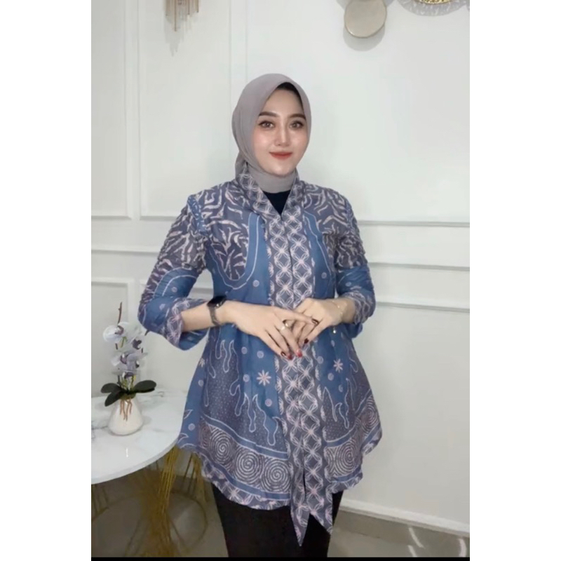 Jual Baju batik Wanita Atasan Batik wanita Batik Dolby Tenun Model Kutubaru Kebaya Maheswari ...