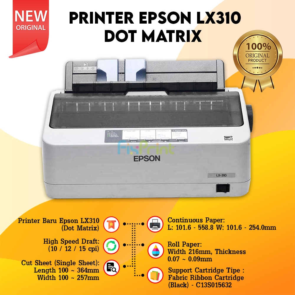 Jual Printer Epson Dot Matrix LQ310 LQ-310 24 pin LX310 LX-310 9 pin Garansi Resmi Epson LQ 310 ...