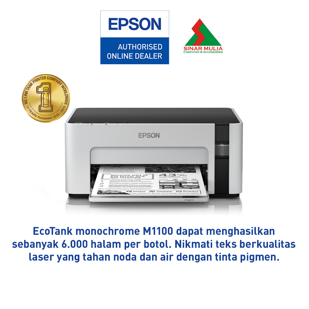 Jual Epson EcoTank Monochrome M1100 Ink Tank Printer | Shopee Indonesia