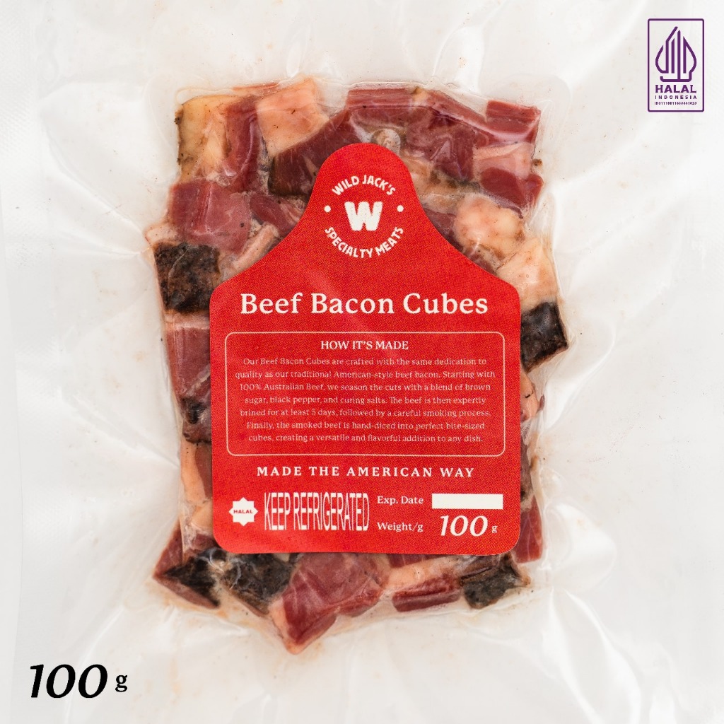 Jual Beef Bacon Cubes / Smoked Beef Bacon / Daging Sapi Bacon - 100gr ...